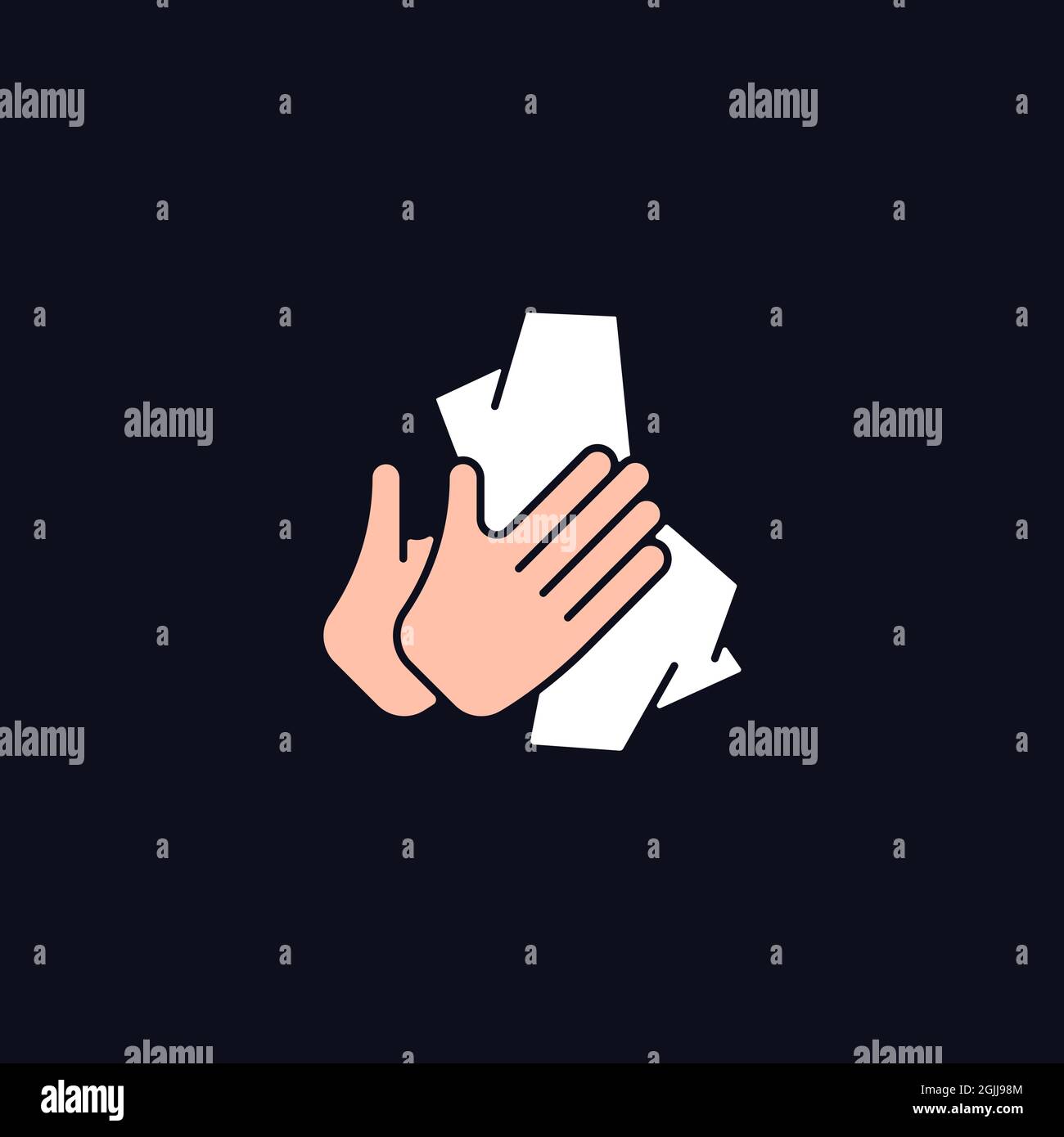 Wipe hands wet tissue Stock Vector Images - Alamy