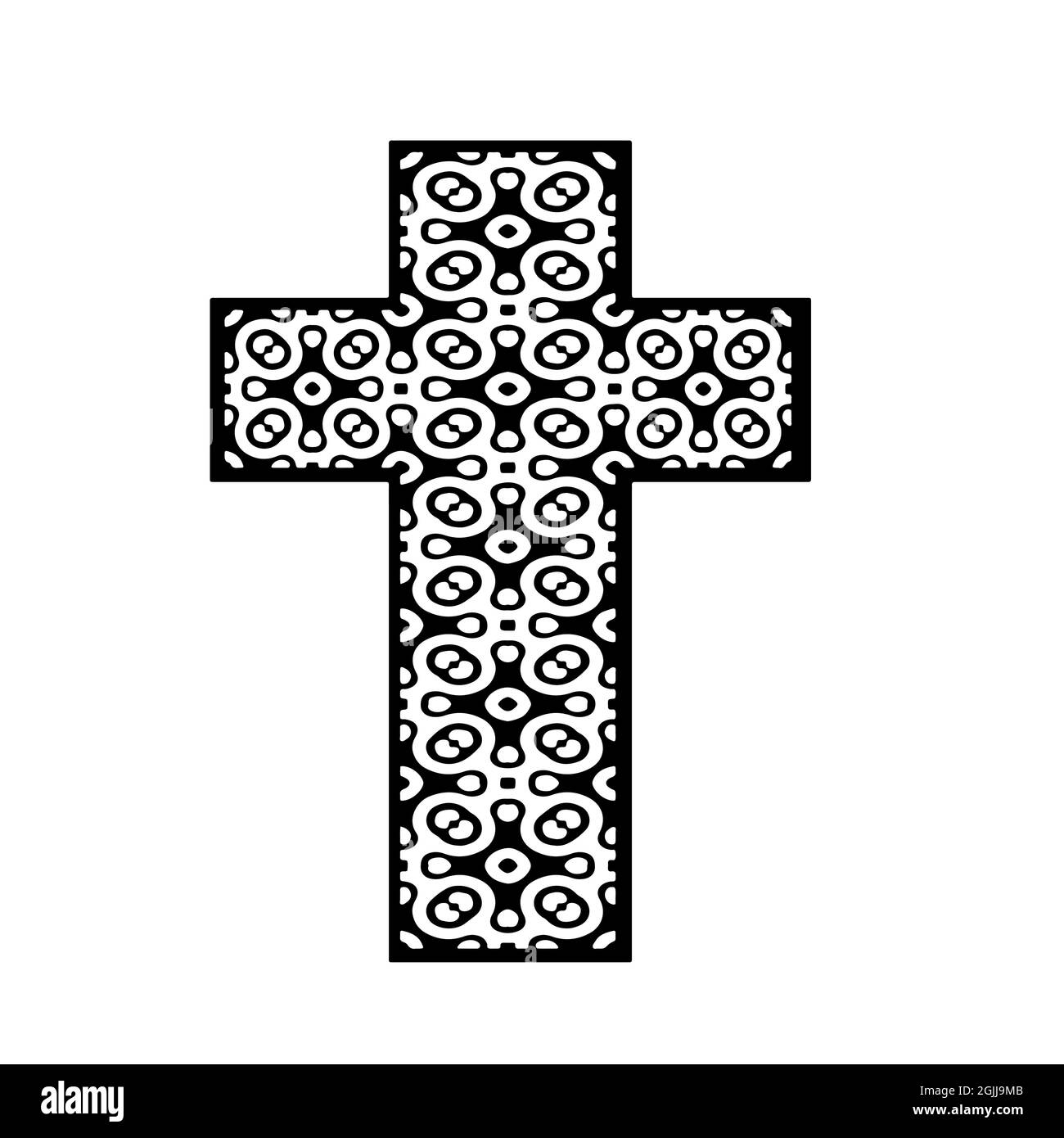cross with black and white patterns on a white background Stock Vector ...