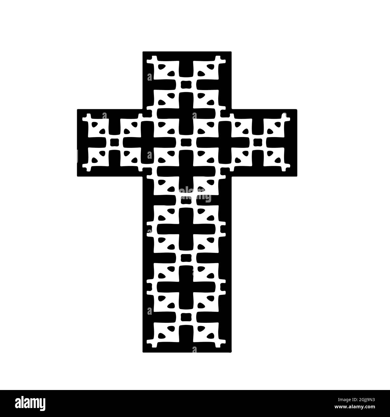 cross with black and white patterns on a white background Stock Vector ...