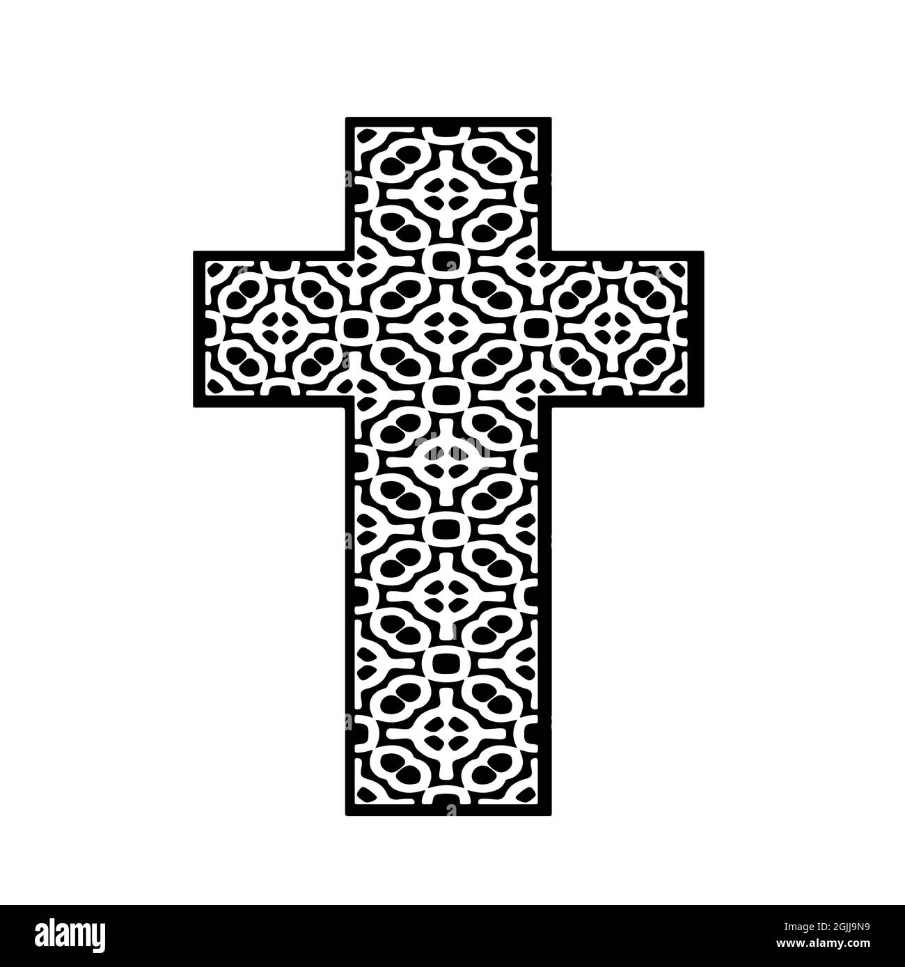 cross with black and white patterns on a white background Stock Vector ...