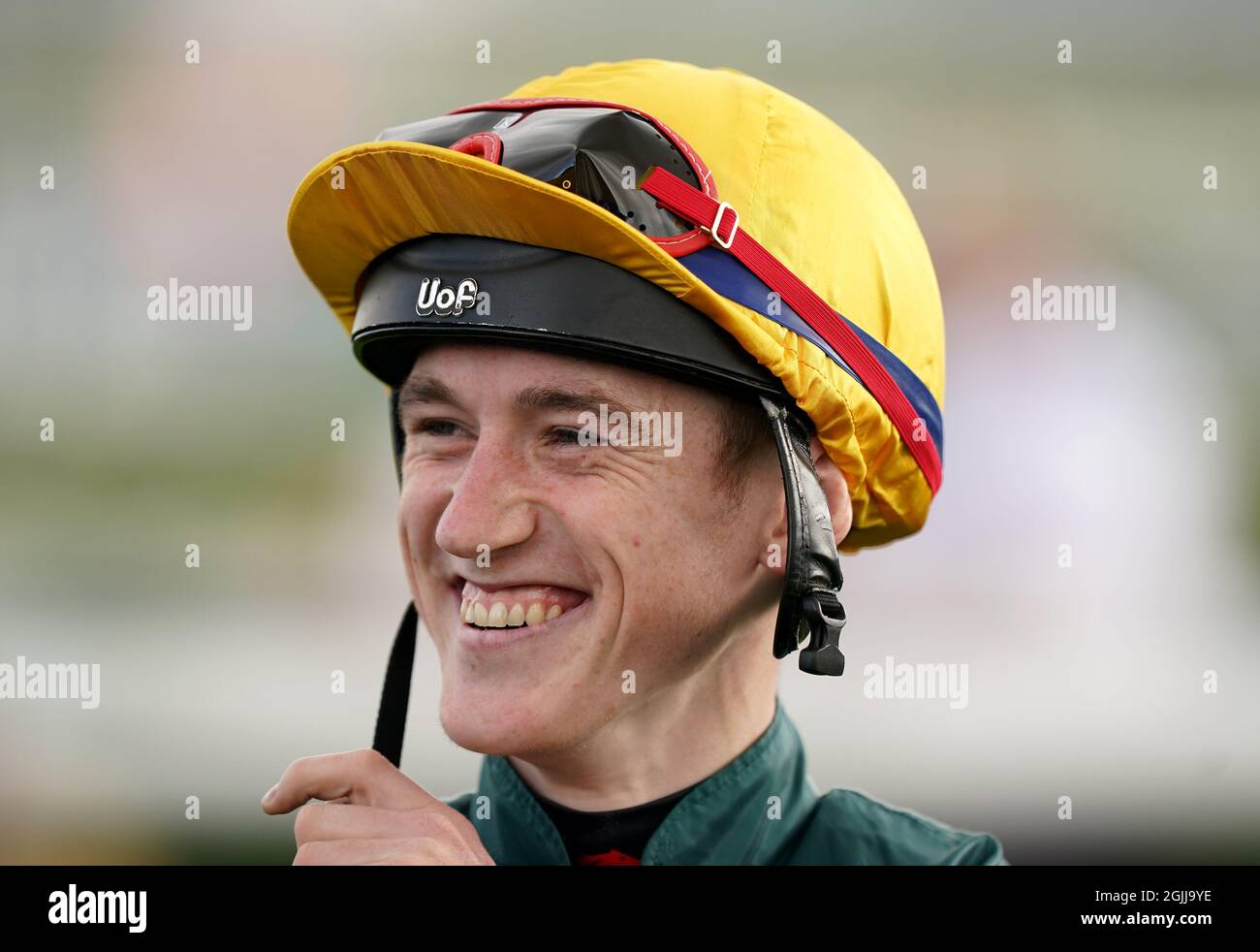 Jockey David Egan during Doncaster Cup Day of the Cazoo St Leger ...
