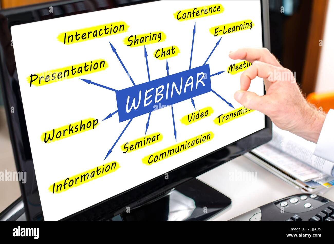 Webinar concept shown on a computer screen Stock Photo - Alamy
