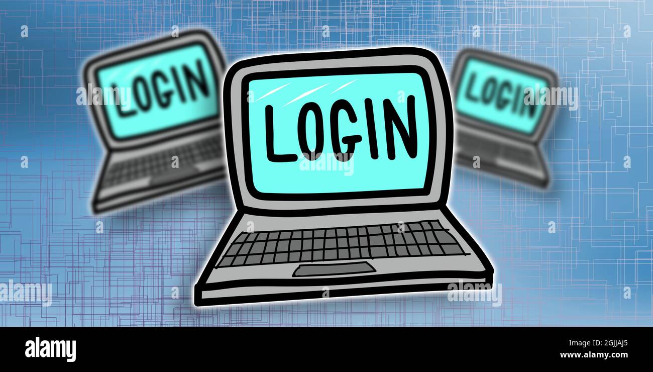 Illustration of a login concept Stock Photo - Alamy