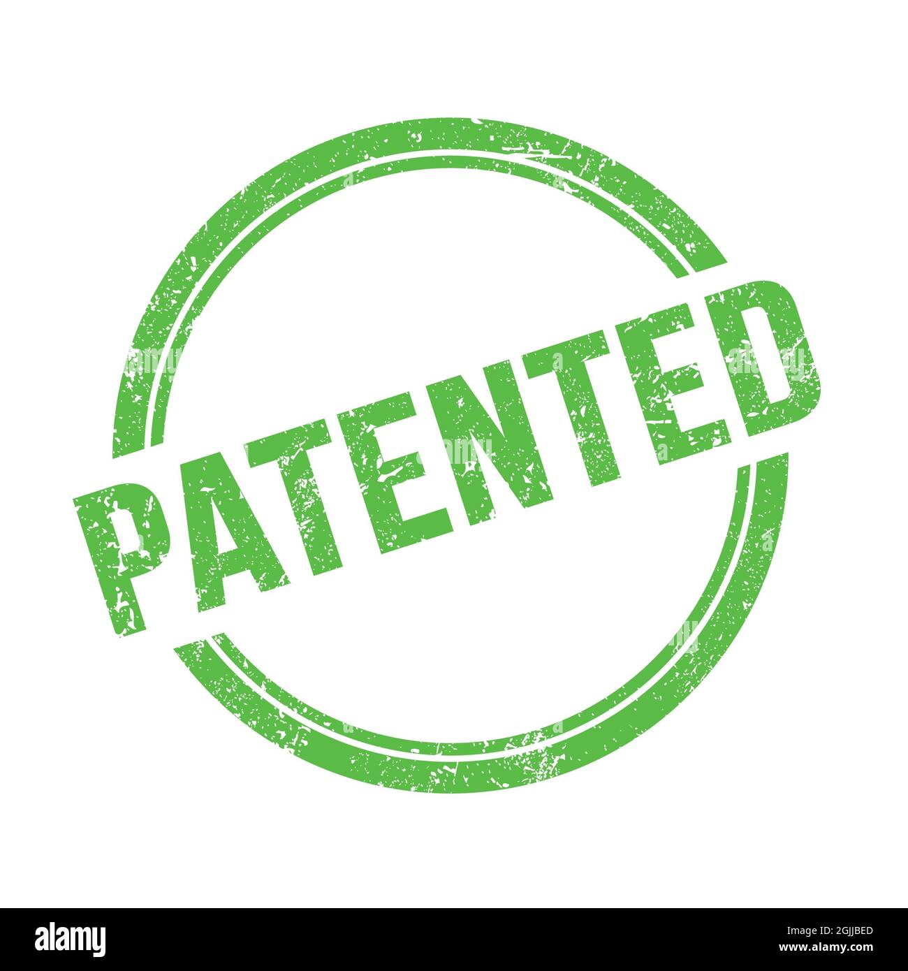 PATENTED text written on green grungy vintage round stamp Stock Photo ...