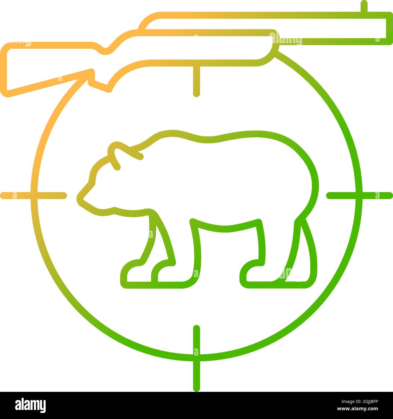 Big Game Hunting Gradient Linear Vector Icon Stock Vector Image And Art Alamy