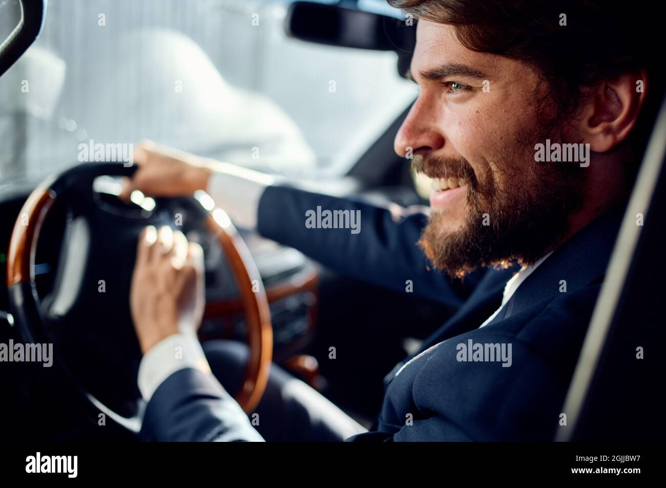 businessmen official passenger driver road rich Stock Photo - Alamy