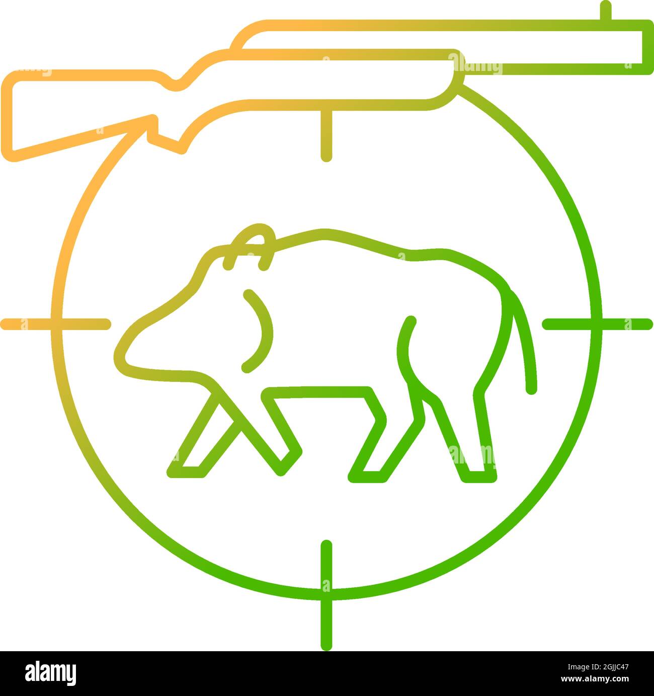 Wild boar hunting gradient linear vector icon Stock Vector Image & Art ...