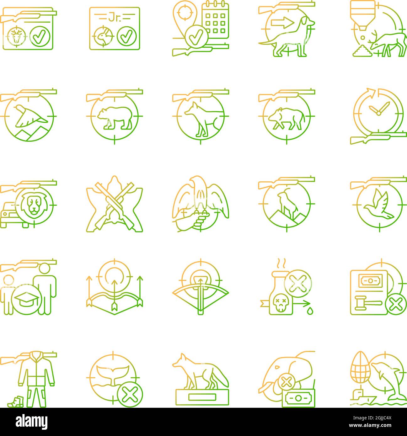 Hunting gradient linear vector icons set Stock Vector Image & Art - Alamy