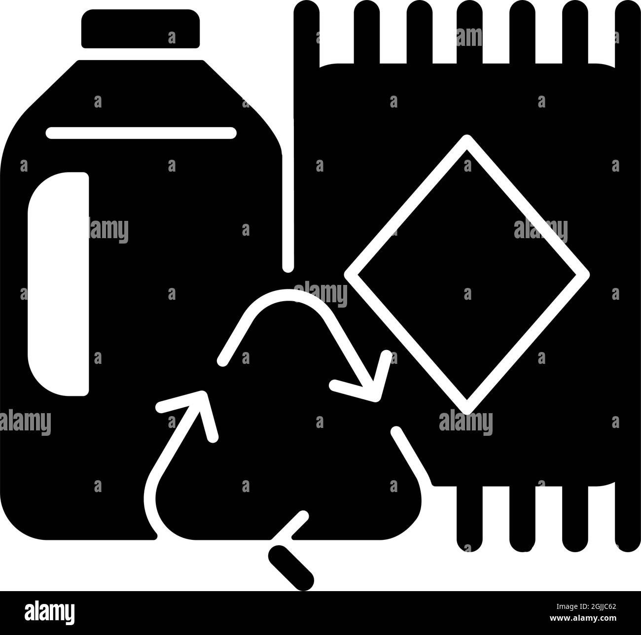 Rugs from recycled materials black glyph icon Stock Vector Image & Art ...