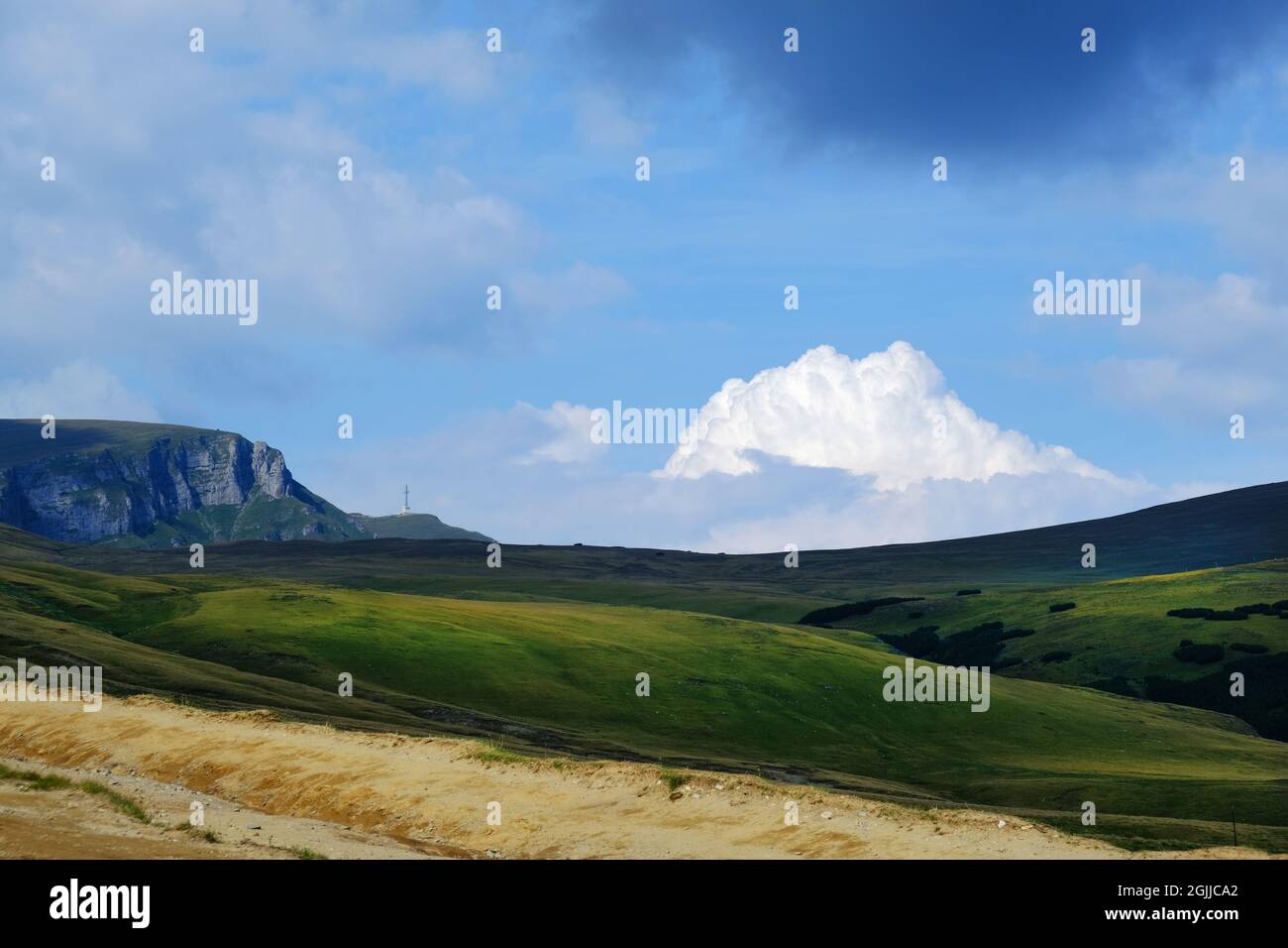 Amazing landscape on the Bucegi Plateau, the road from Piatra Arsa to ...