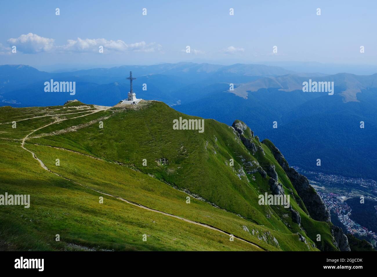 Caraiman Cross and Busteni city , tallest summit cross in the world ...