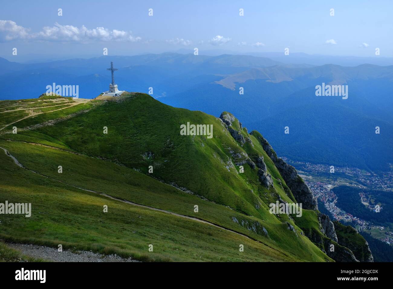 Caraiman Cross and Busteni city , tallest summit cross in the world ...
