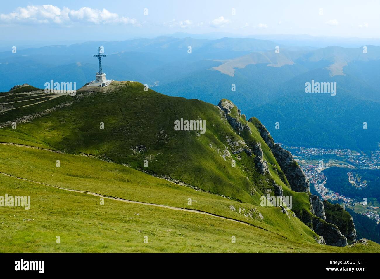 Caraiman Cross and Busteni city , tallest summit cross in the world ...