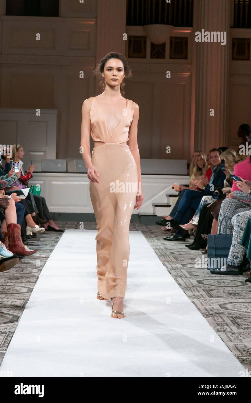 New York, US, 10/09/2021, Models walk the Frederick Anderson NYFW CFDA ...