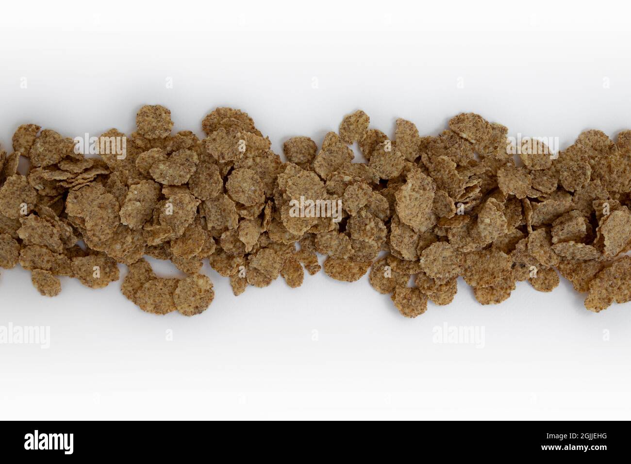 corn flakes background, frame of grain flakes isolated on white ...