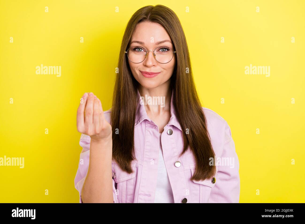 Portrait of attractive brainy cheerful girl lecturer explaining subject ...