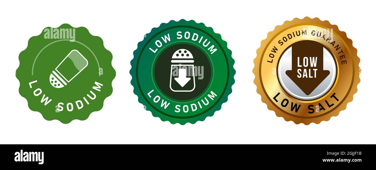 low sodium reduced salt label stamp design isolated for packaging in ...