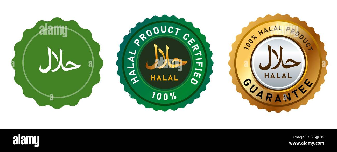 Halal food vector isolated simple to golden shiny sign symbol badge ...