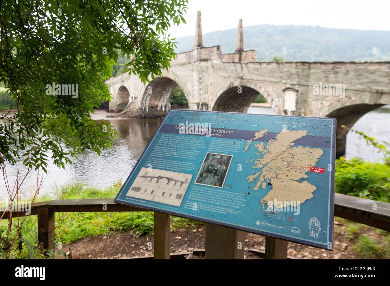 Wades bridge aberfeldy sign hi-res stock photography and images - Alamy