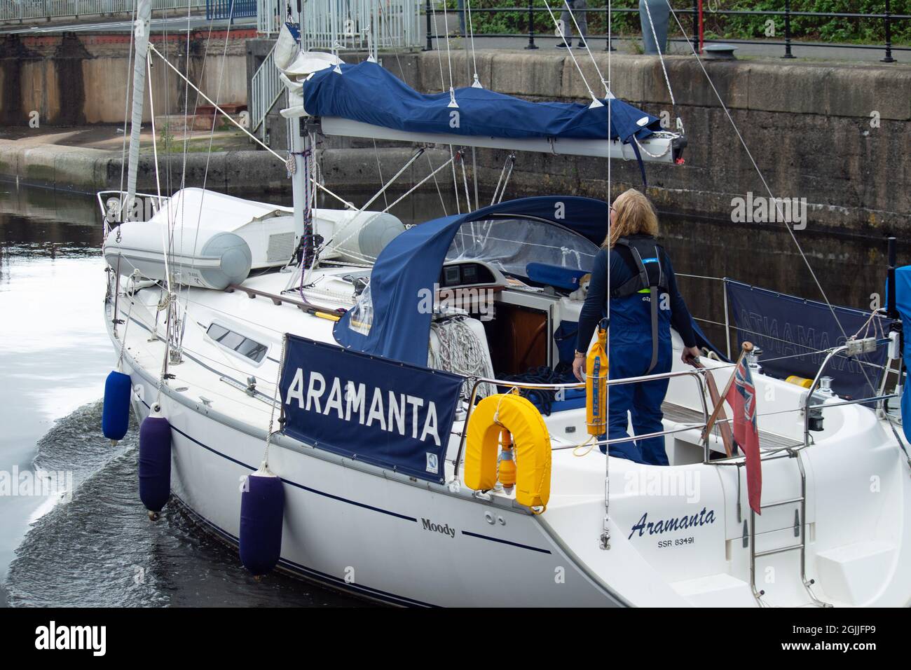 Aramanta Heading out of Preston Dock Stock Photo - Alamy