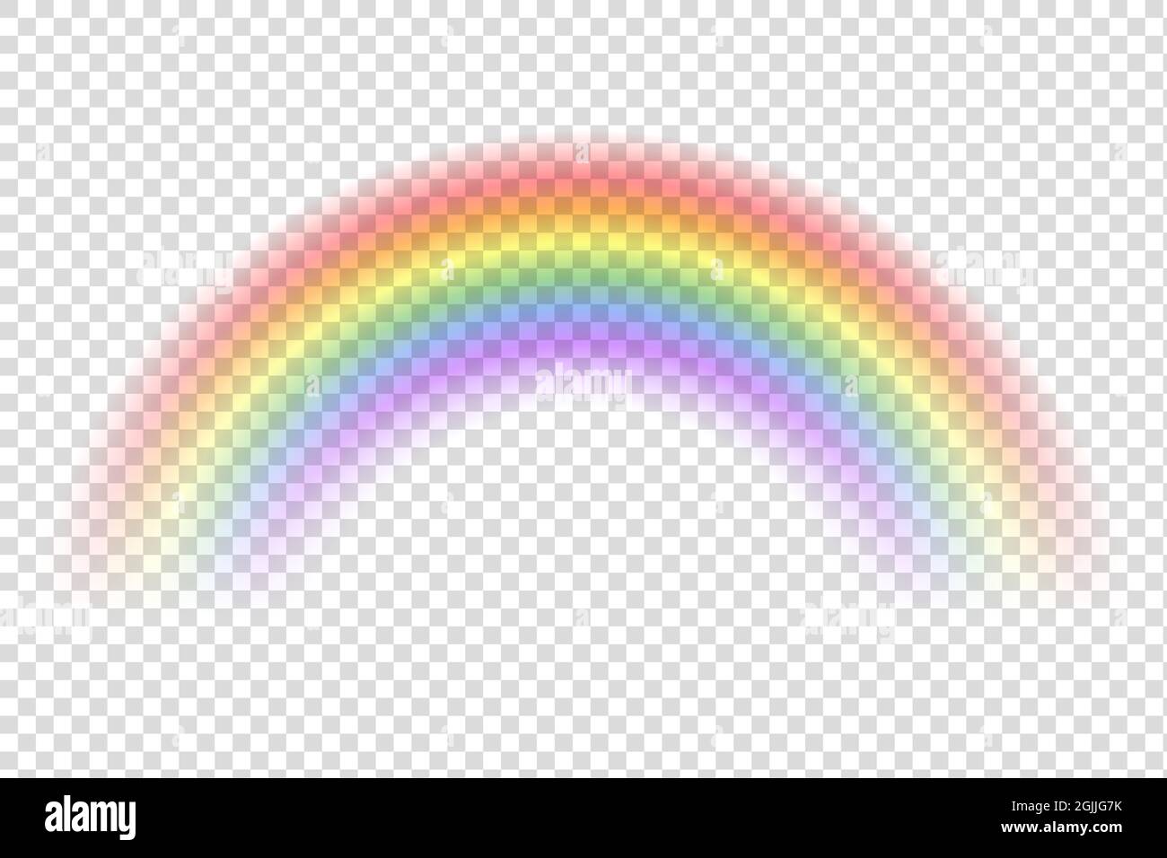 Realistic rainbow. Sky magic spectrum color after rain on transparent ...