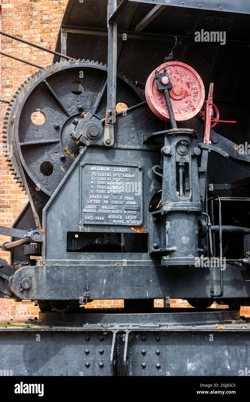 Steam engine on steam driven crane at Gloucester Docks Stock Photo - Alamy