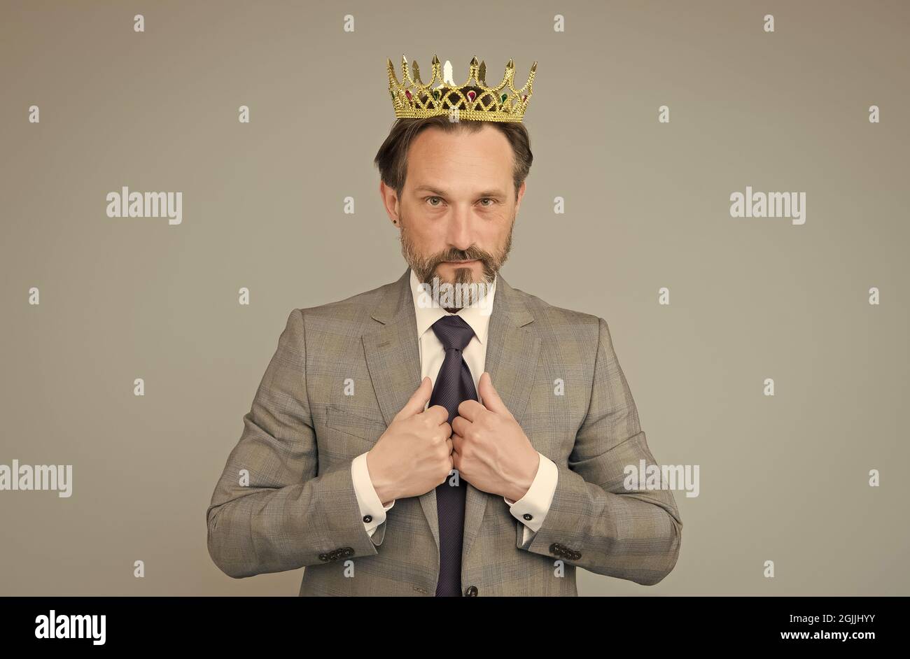 Winner handsome man actor artist scientist with crown, sophisticated ...