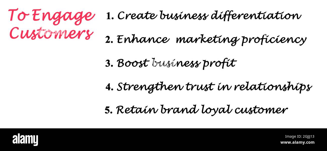 Five Approaches to Customer Engagement Stock Photo - Alamy