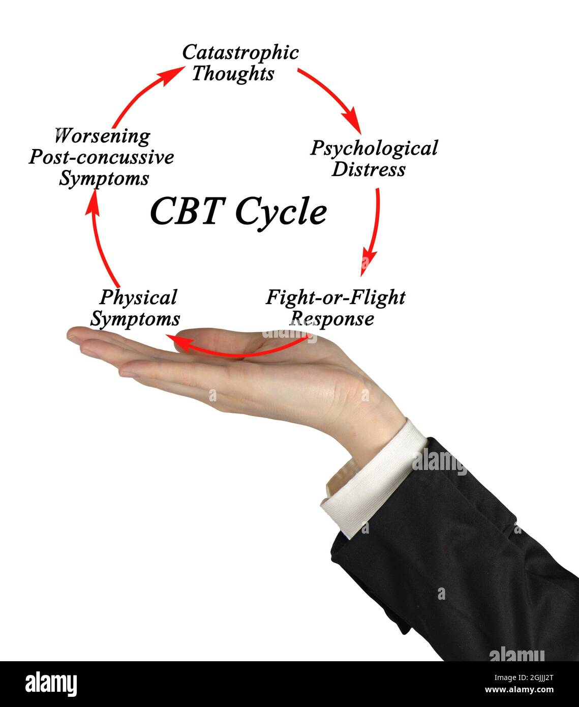 Cycle of thoughts and Symptomps Stock Photo - Alamy