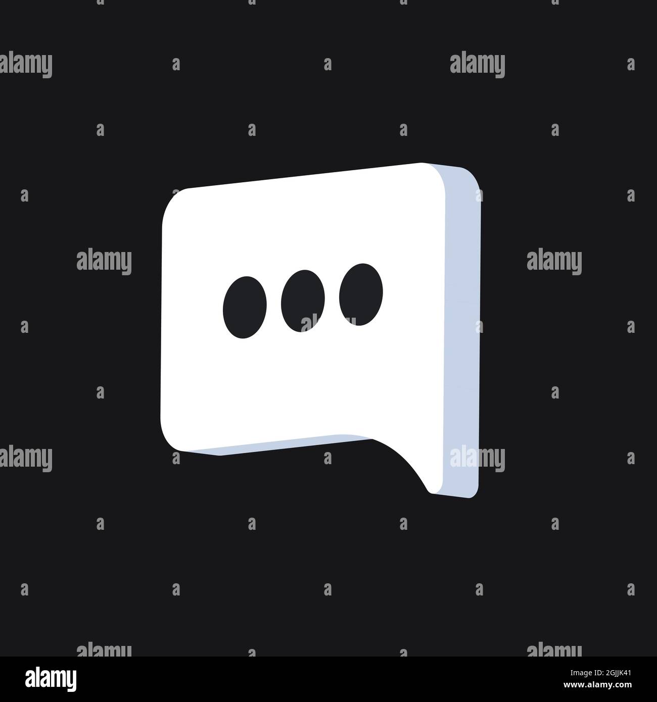 Isolated 3D Comment Icon on Black Background. Social Media Interaction ...