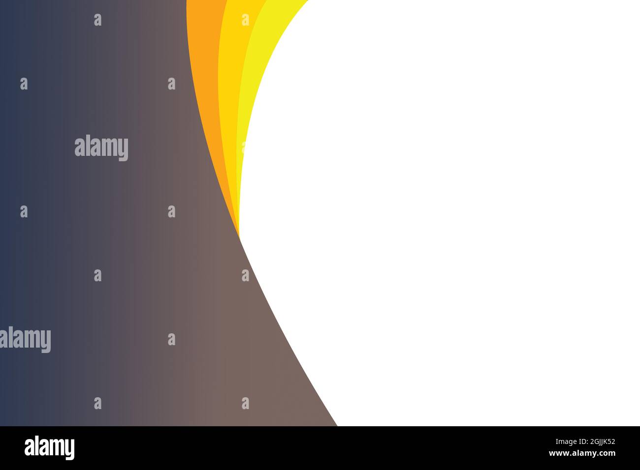 Illustration of dark blue and yellow curves on the half of white ...