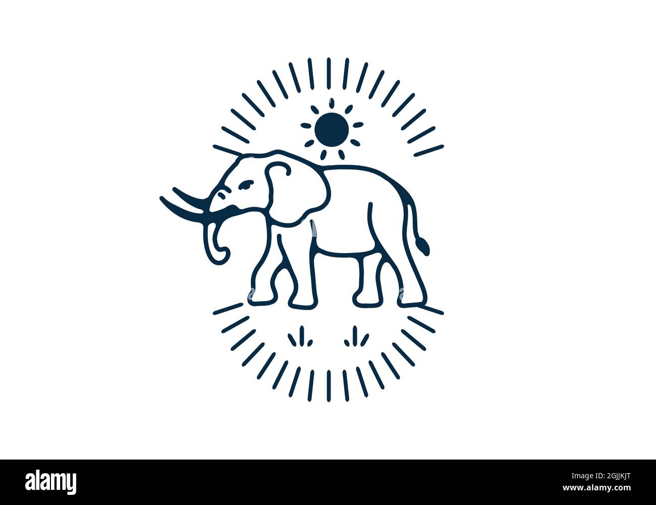 Line art illustration of elephant design Stock Vector Image & Art - Alamy
