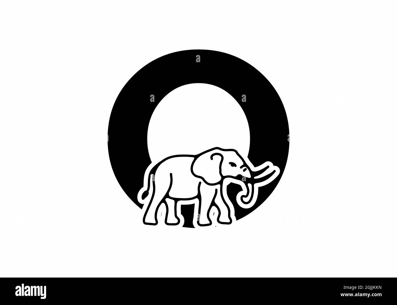 Initial letter O with elephant shape line art design Stock Vector Image ...