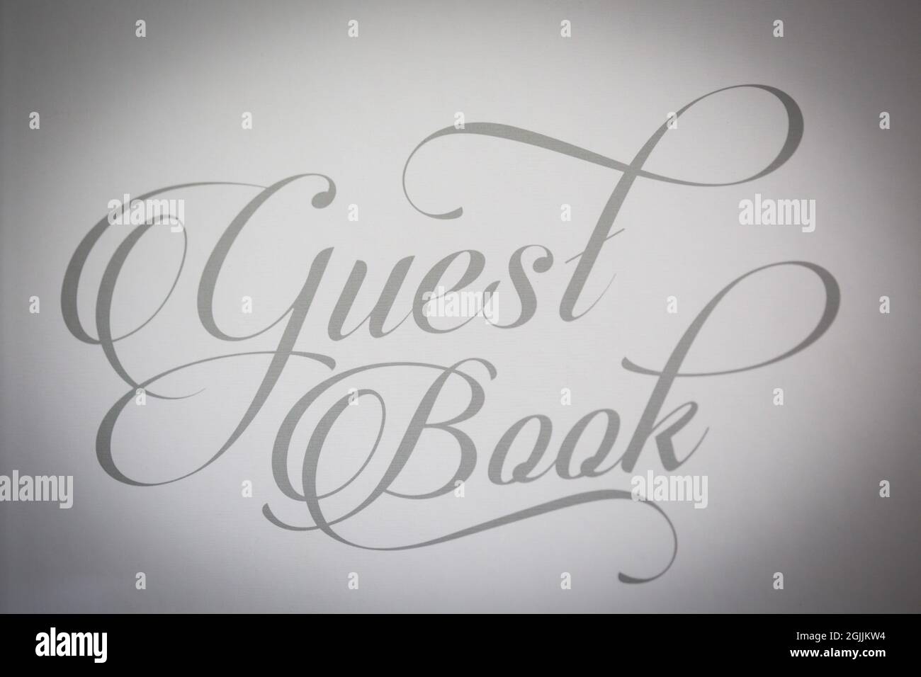 Elegant calligraphy guest book text design in light gray tones Stock ...