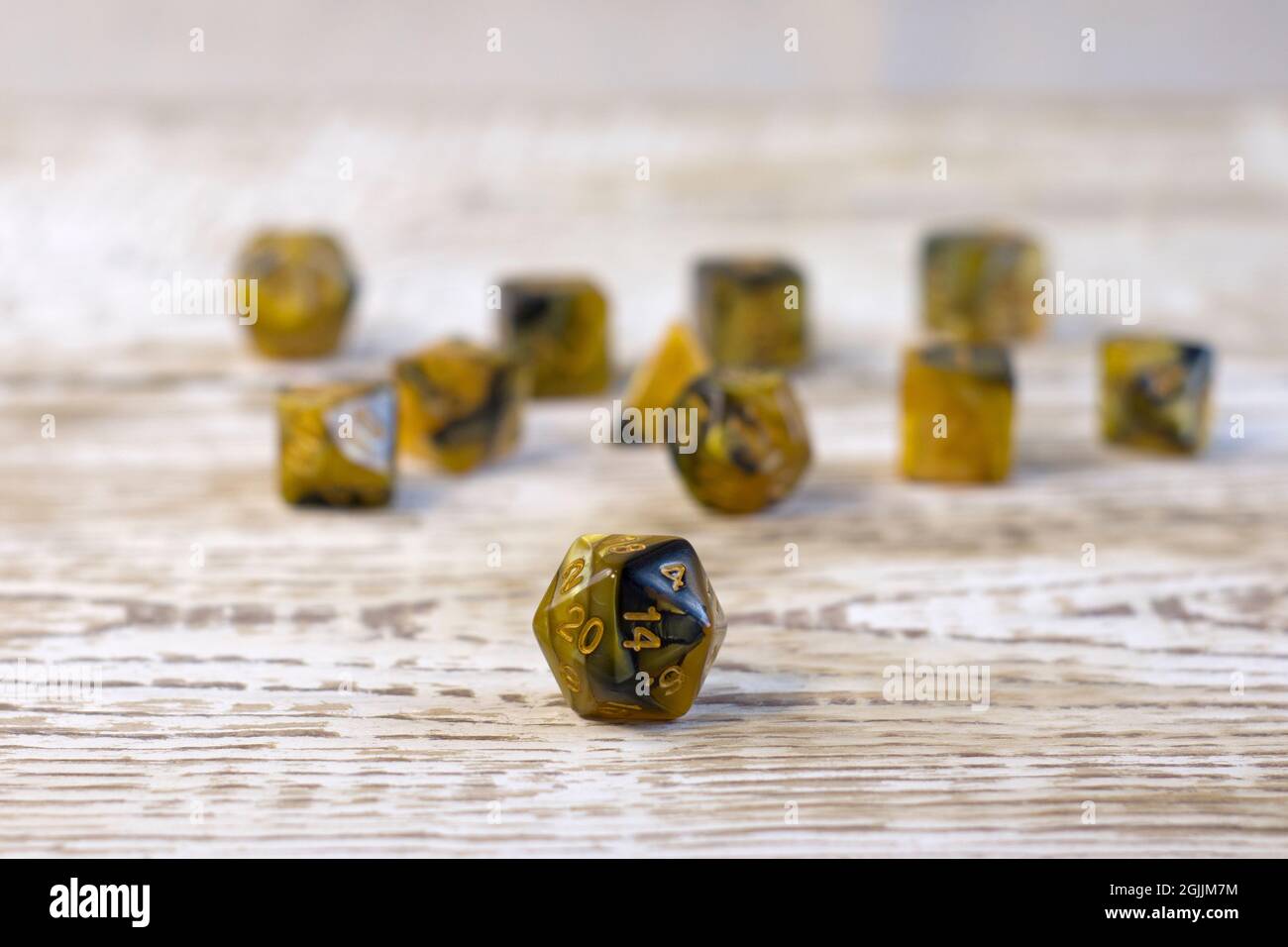 Set of dice for fantasy dnd and rpg tabletop games. Board game polyhedral dices with different ...