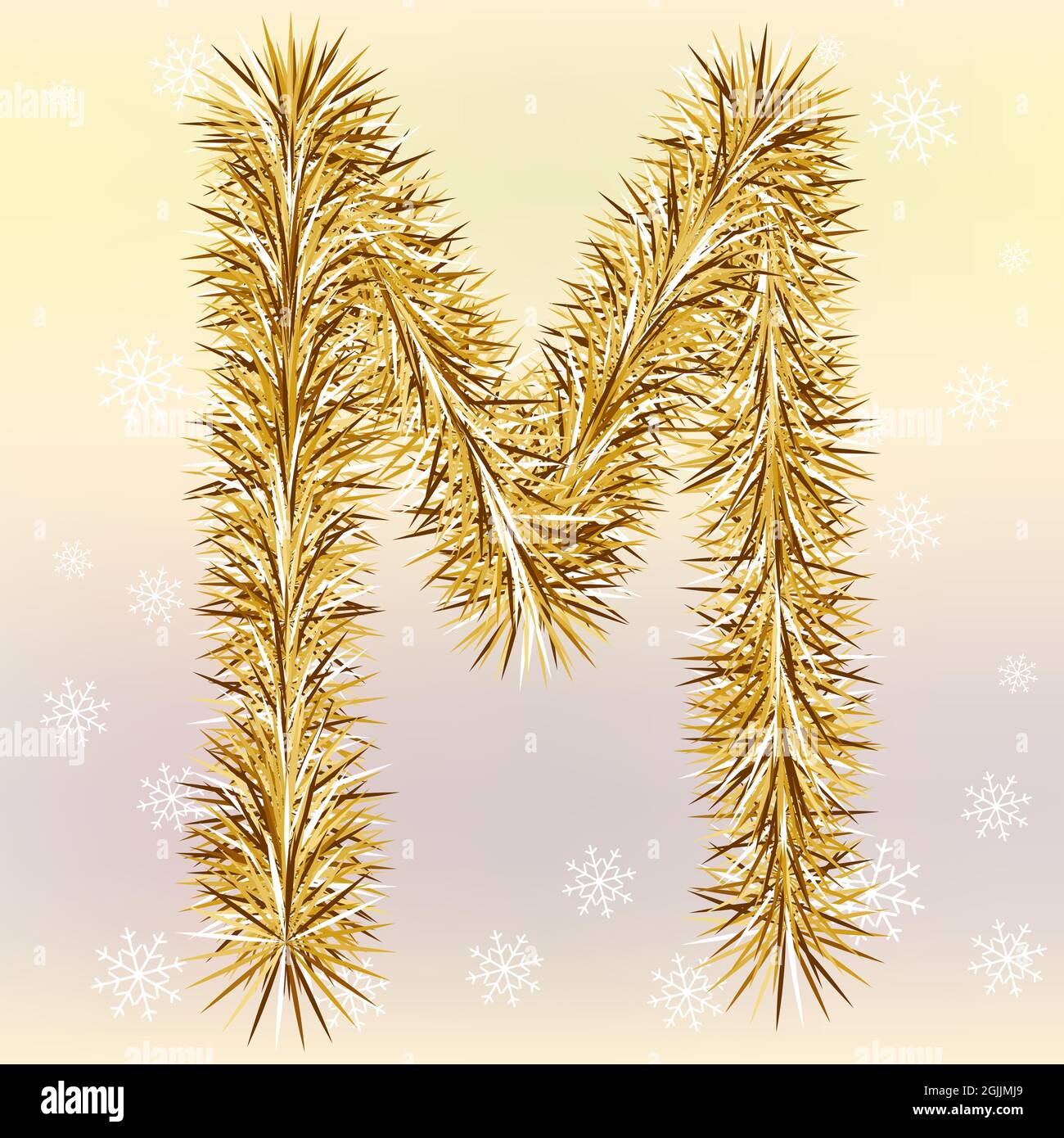 Christmas lettering Letter M with a fur or tinsel text effect over ...