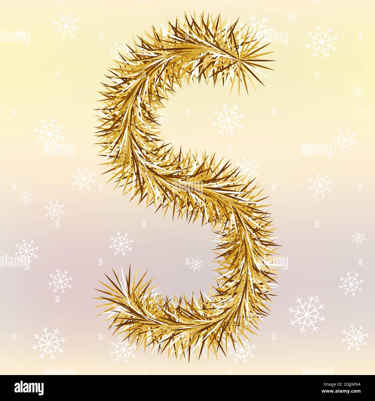 Christmas lettering Letter S with a fur or tinsel text effect over ...
