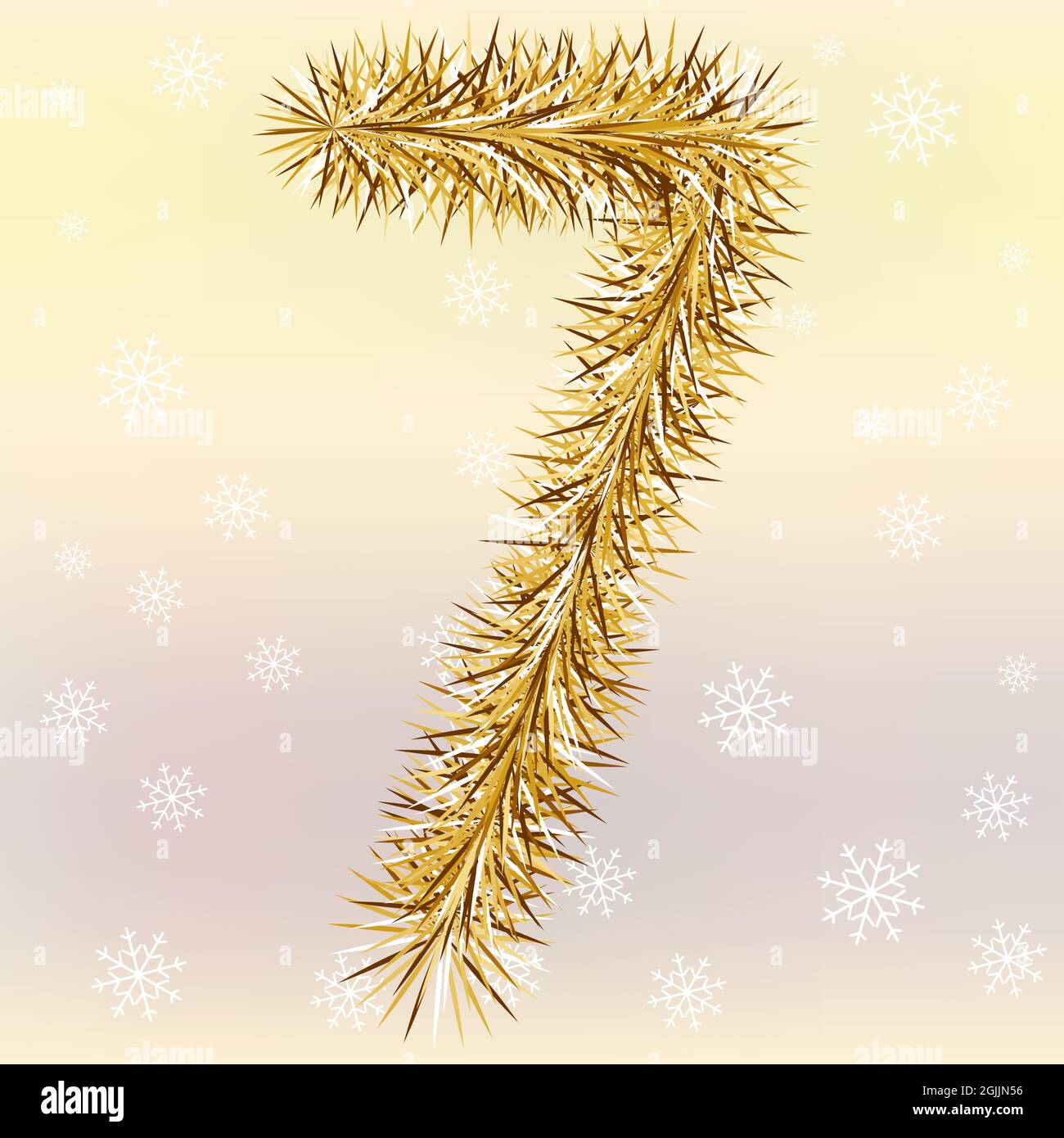 Christmas lettering Number 7 with a fur or tinsel text effect over ...