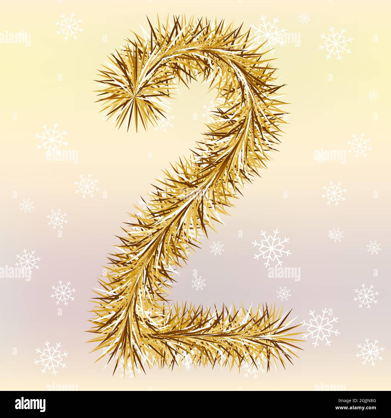 Christmas lettering Number 2 with a fur or tinsel text effect over ...