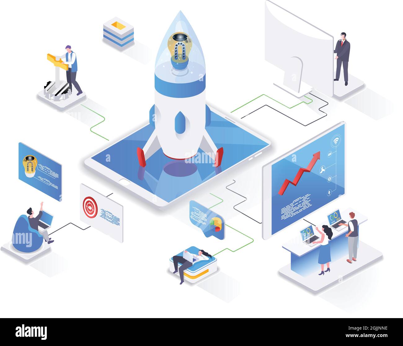 illustration of technology start up Stock Vector Image & Art - Alamy