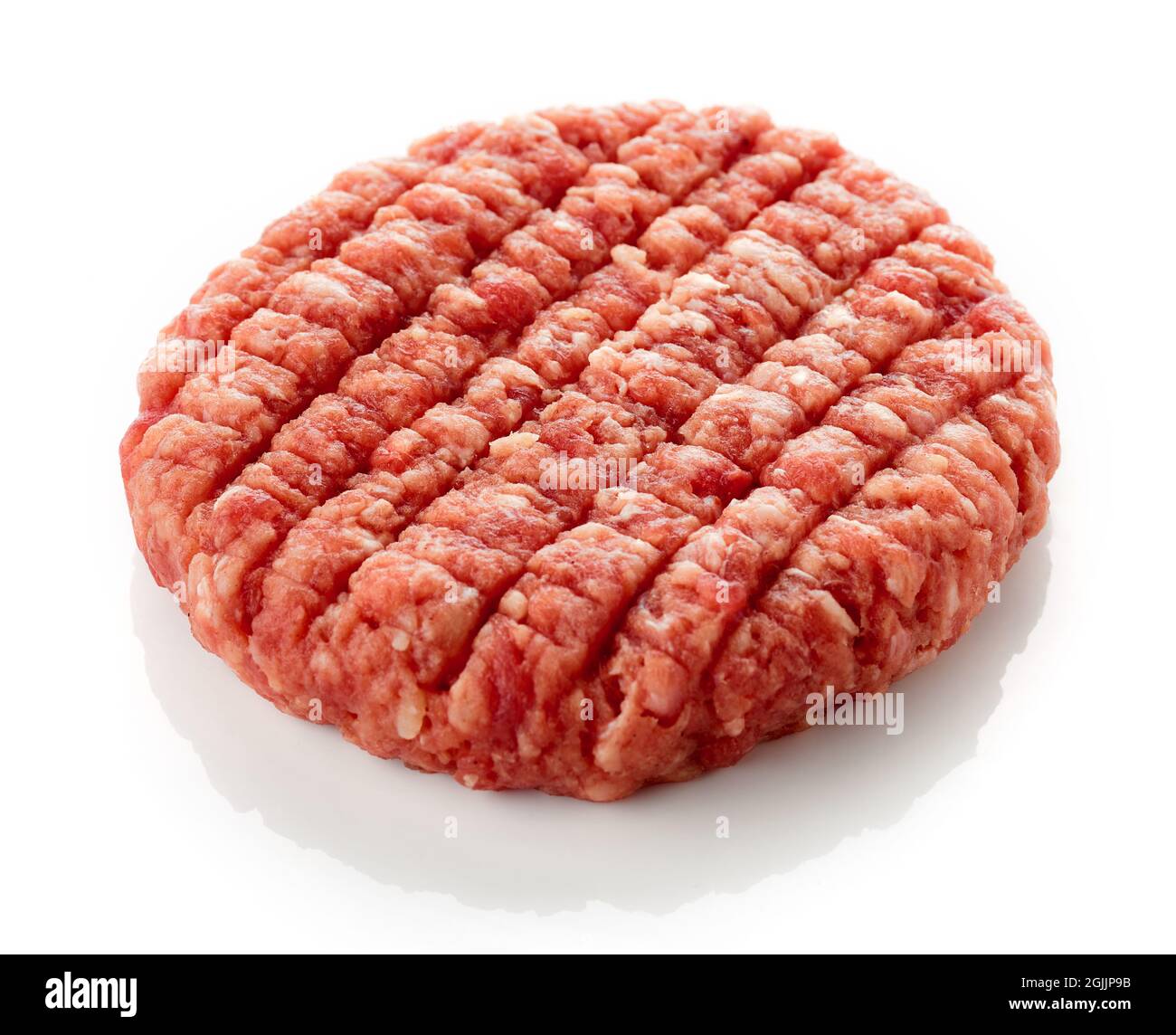 Raw hamburger meat isolated on white background Stock Photo - Alamy