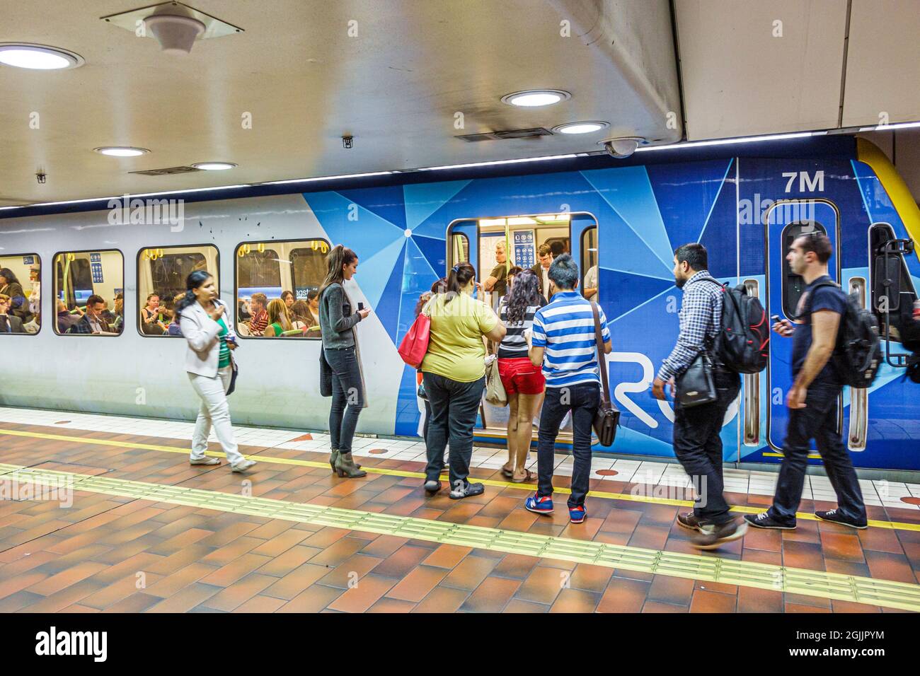 Melbourne Australia,Central Station platform railway,metro network City ...