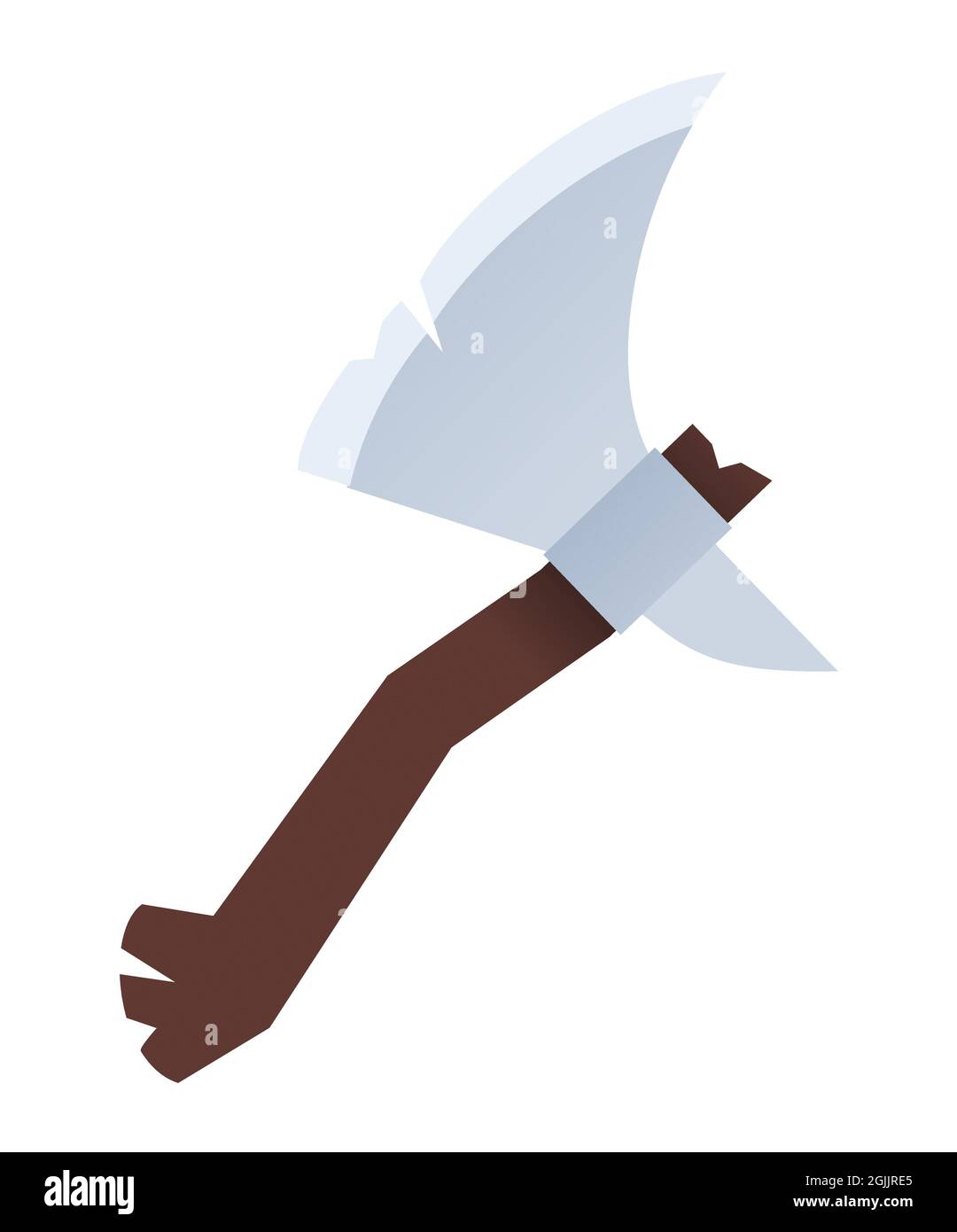 Battle ax - creative, modern cartoon object. Illustration on white ...