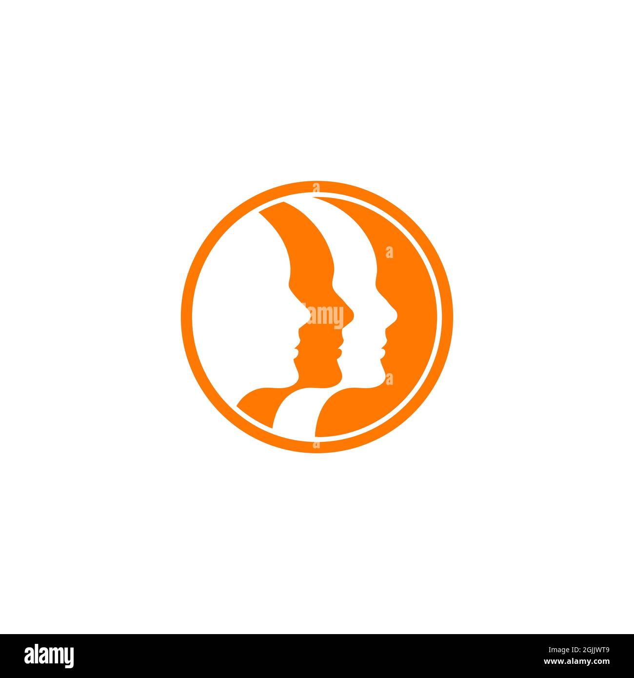 Three human logo profiles. Psychology sign. Group therapy logo ...