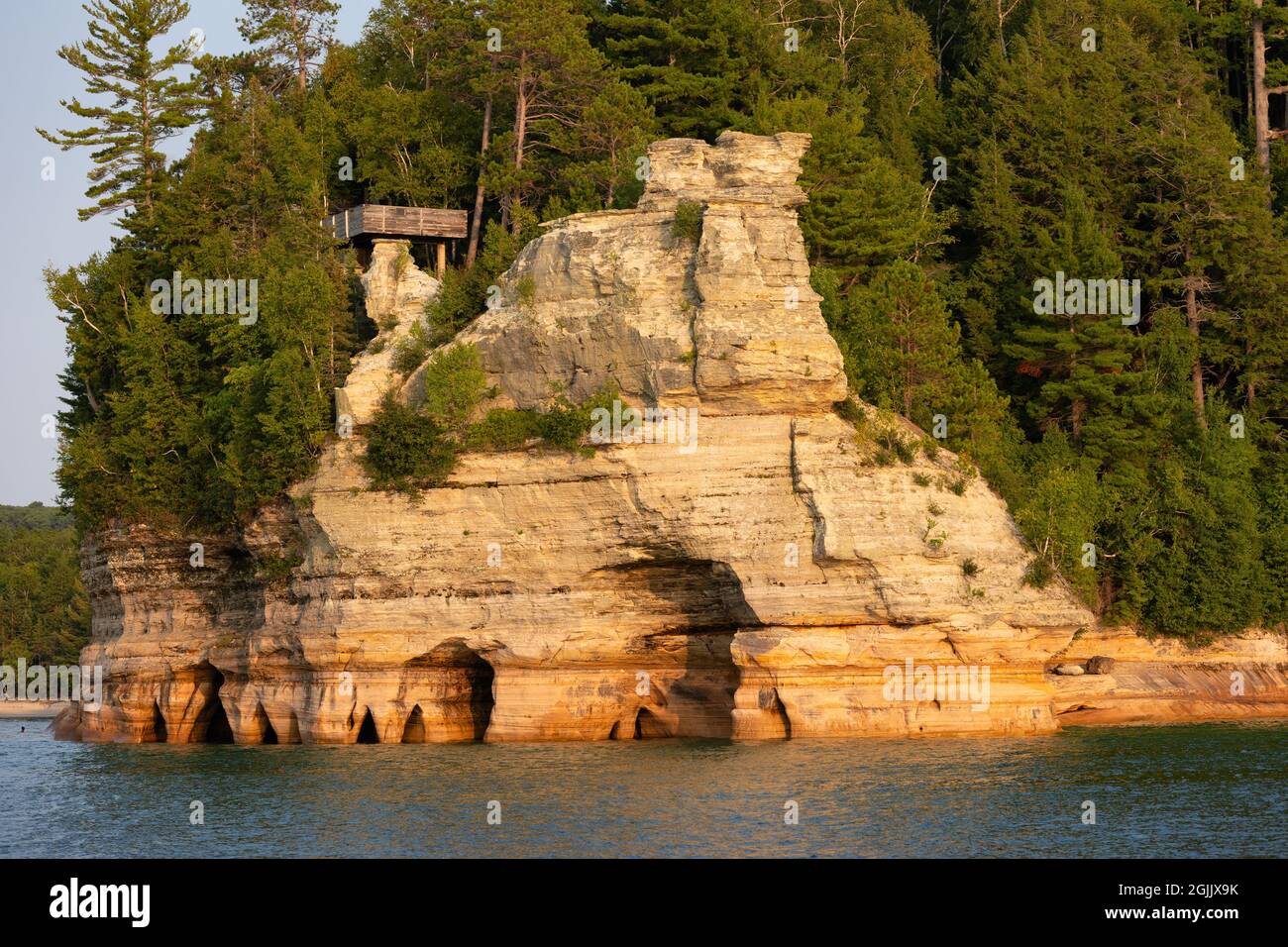 Miners Castle along Pictured Rocks as viewed from the water Stock Photo ...