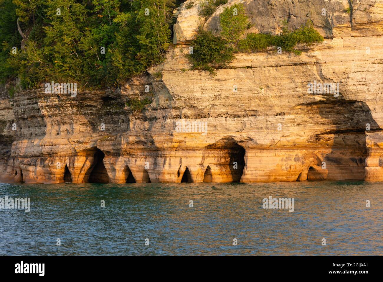 Miners Castle along Pictured Rocks as viewed from the water Stock Photo ...