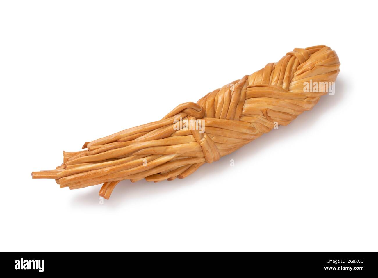 Single smoked braided cheese, called Chechil, from the Adyghe Republic ...