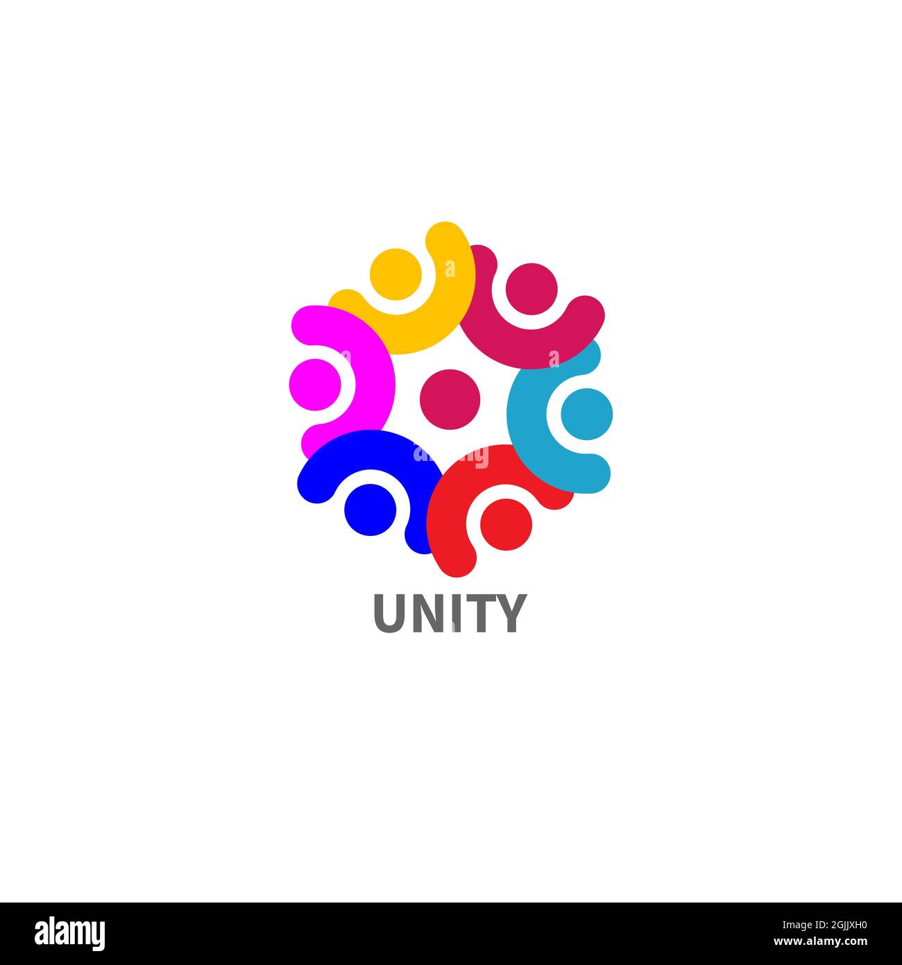 Unity abstract logo in shape of circle. Group of people concept ...