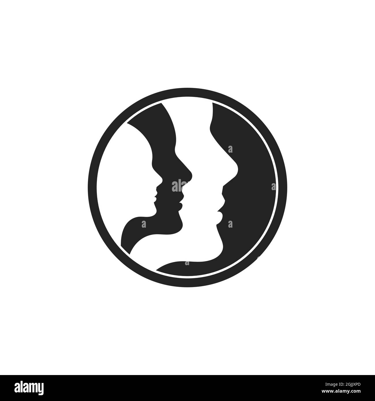 Three human logo profiles. Psychology sign. Group therapy logo ...