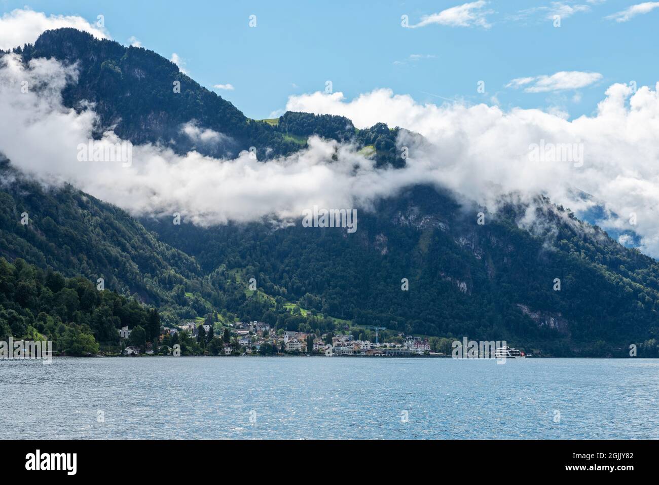 Landscape with Lake Lucerne and Alps, Switzerland Stock Photo - Alamy